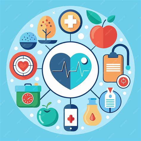 Healthcare Infographic With Icons Of Healthy Lifestyle Elements
