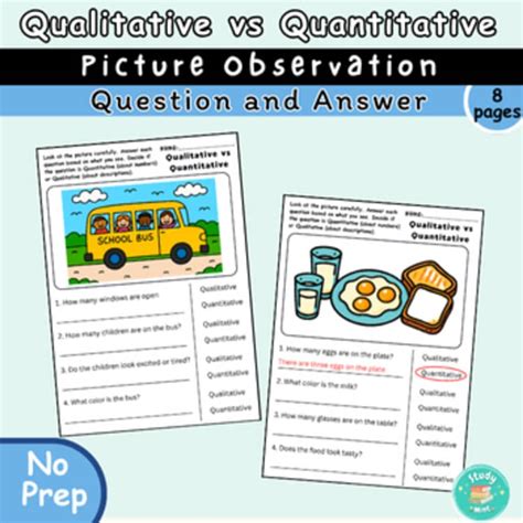 Qualitative Vs Quantitative Data Question And Answer Picture Observation
