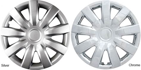 15 Inch Universal Wheel Covers And Hubcaps Black Silver Chrome