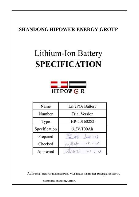 Lithium Ion Battery Specification Li Ion Bms