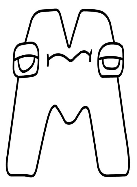 Çizmek Alphabet Lore M Boyama Sayfası Boyama Online