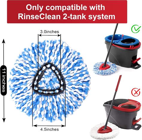 4 Pack Ocedar Rinseclean Spin Mop Replacement Heads Blue Mop Refills