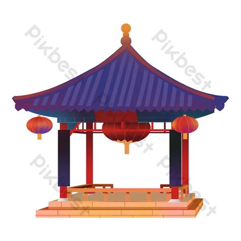 Ручной обращается мультфильм античный павильон элемент Png