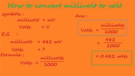 How To Convert Millivolt To Volt Electrical Formulas Youtube