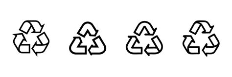 Recycling Symbol Variations In Hand Drawn Style Set Environmental