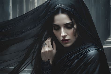 Woman In Black Veil Tragic By Mercuriaenigma On Deviantart
