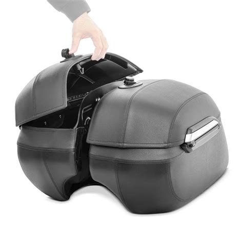 Motorbike Hard Saddlebag Set Craftride K3 33ltr Side Case Incl Mouting Brackets In Black Dpl13