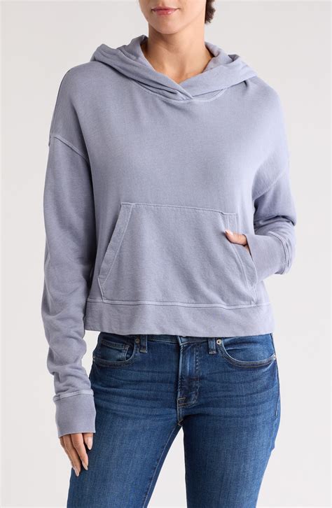 James Perse Relaxed Crop Cotton Hoodie Nordstromrack