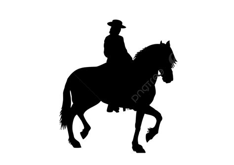 Jinete Español Silueta Caballo Png Dibujos Postura Ecuestre Blanco