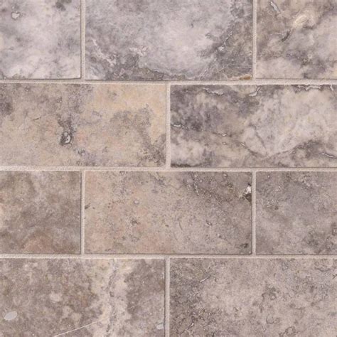 Grey Travertine Tile Backsplash