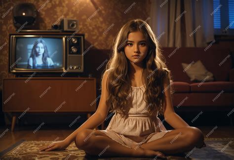 Premium Photo Teenage Girl Sit In Lotus Position Ai Generated