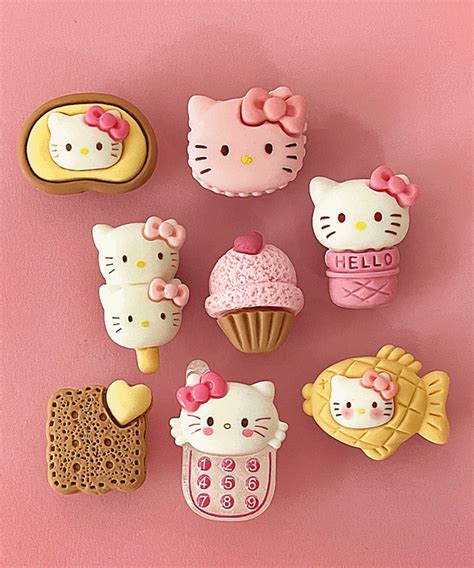 키티 디저트 세트 8p 디저트 쿠키 하이틴 유니크 러블리 핑크 귀여운 신발꾸미기 에이블리