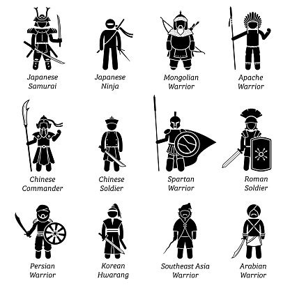 Ancient Warriors Around The World Stock Illustration Download Image