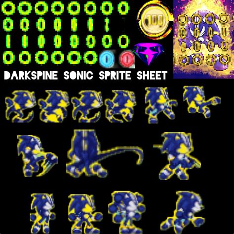 Dark Spine Sonic Sprite Sheet My Version By Shadowxcode On Deviantart
