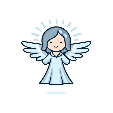 Premium Vector Vector Of A Flat Icon Of An Angel With A Halo Around