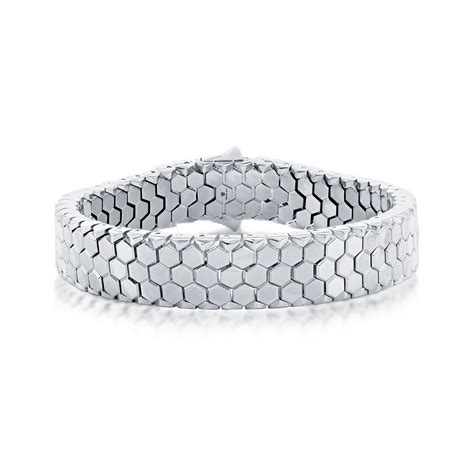 Stainless Steel Honey Comb Design Bracelet Sunshine Jewelers