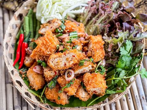 Larb Gai Tod Fried Chicken Larb Recipe