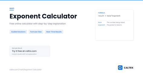 Exponent Calculator Raise Any Base To A Power Caltrx