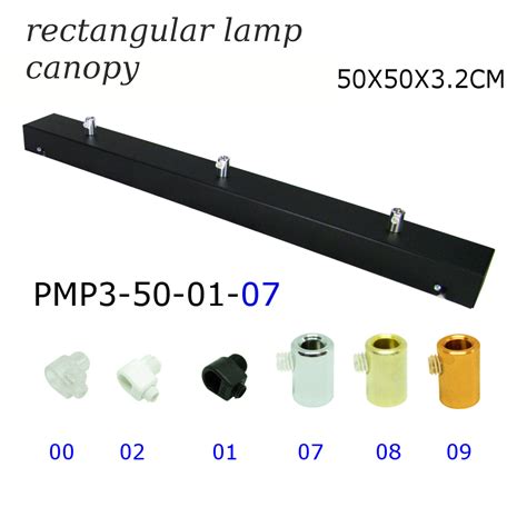 Black Rectangle Canopy 50cm 2 5 Ports Metal Ceiling Rose For Pendant