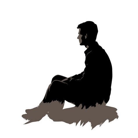 Ahommeassiscorpssilhouettevecteurillustré Vecteur Premium