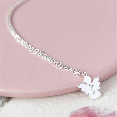 Personalised Guardian Angel Charm Chain Necklace Jewelry Dreamland
