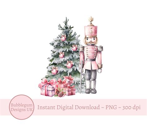 Pink Nutcracker Christmas Tree Png Christmas Tree Sublimation Design