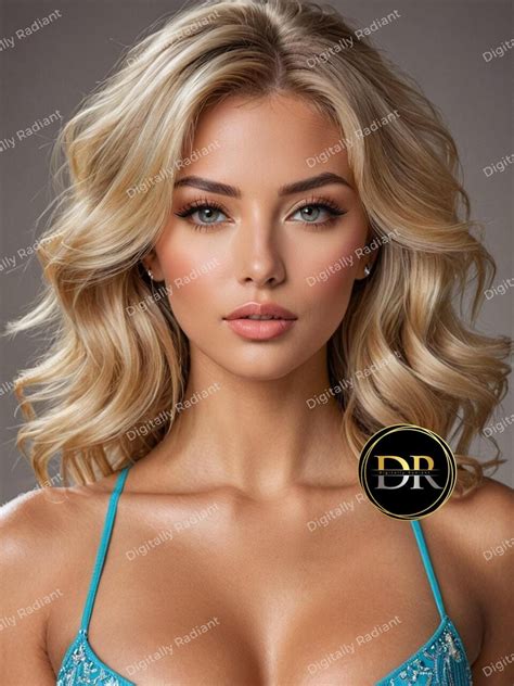 Blonde Bikini Model Woman Headshot Female Cover Model Woman