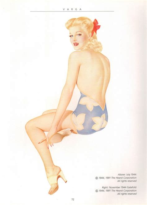 Varga Girl Original Pin Up Vintage Print July 1944 Calendar Alberto
