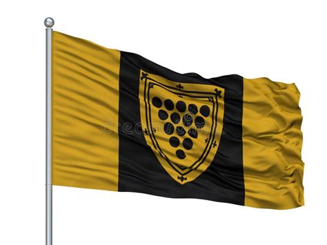Cornwall City Flag On Flagpole Canada Ontario Province Isolated On