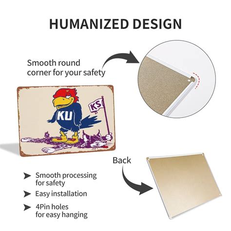 Fifties Kansas Jayhawk Cartoon Art Tin Poster Ideal