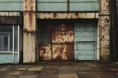A Worn Down Brutalist Texture With Rust Stains Chipped Paint And