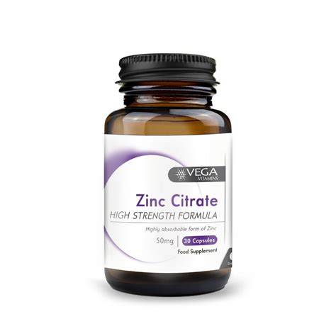 Zinc Citrate High Strength Formula Vega Vitamins