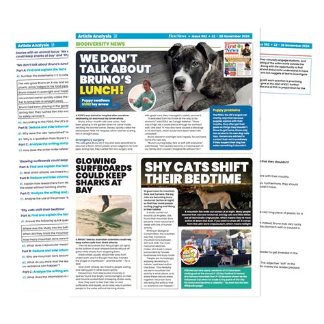 L3 Article Analysis Biodiversity News First News Printables
