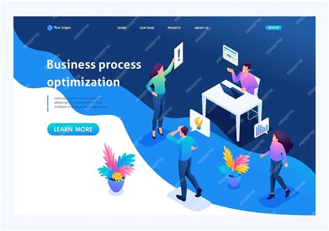 Premium Vector Isometric Concept Optimization Of Business Processes