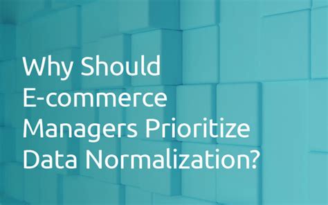 Why Should E Commerce Managers Prioritize Data Normalization Retail