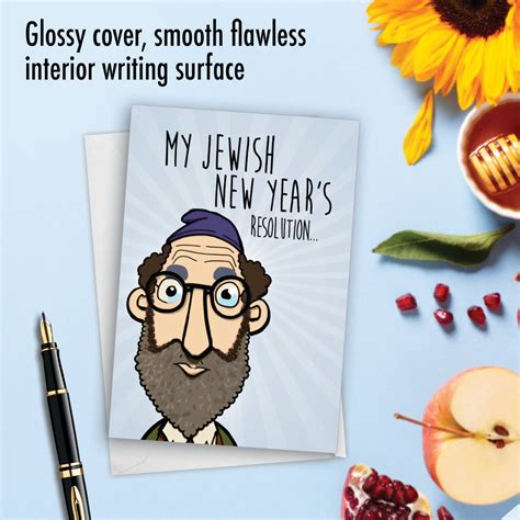 Jewish New Years Resolution Funny Rosh Hashanah Greeting Card