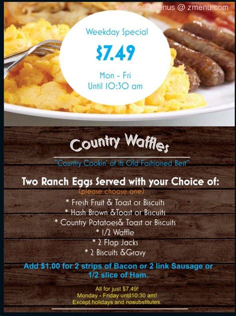 Menu At Country Waffles Restaurant Hayward