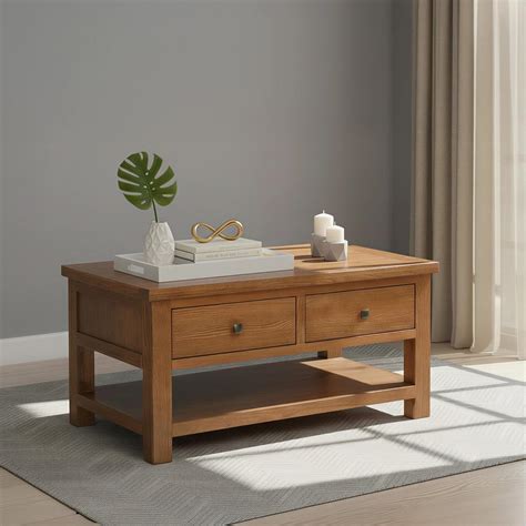 Original Coffee Table 2 Drawer Rustic Oak Shop Online At Cfs