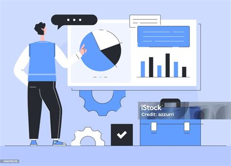 Business Forecasting Flat Design Cartoon Illustration Stock