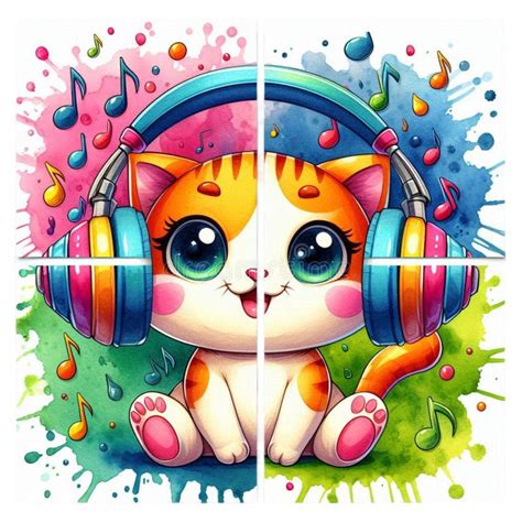 Cute Musical Instruments Collage Illustration Stock Illustrations 93