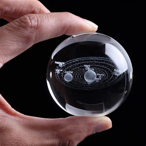 3d Solar System Crystal Ball Engraved Solar System Grandado