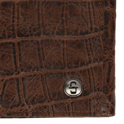 Croco Embossed Leather Tri Fold Wallet By Stetson 9395
