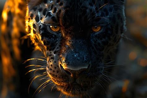 Premium Photo Close Up Of A Black Leopards Face