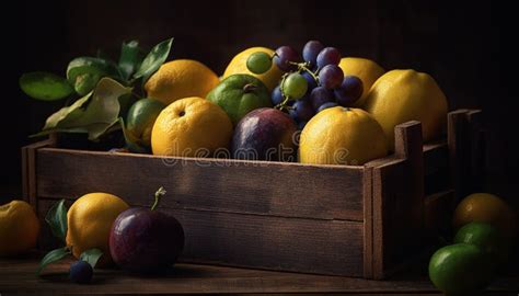 Organic Fruit Crate A Healthy Colorful Collection Generated By Ai
