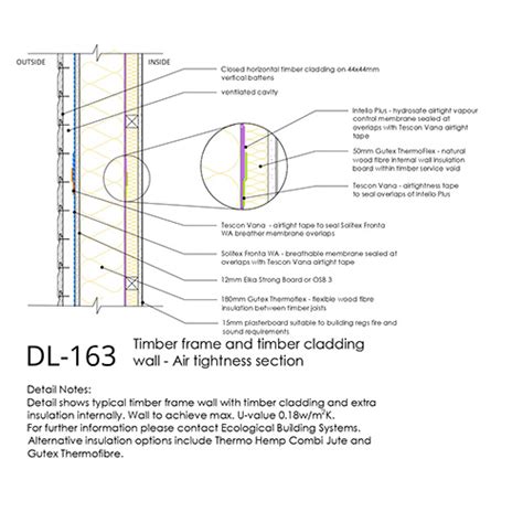 Dl163 Timber Frame Wall Timber Cladding Airtightness Section