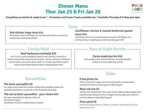 Menu — Poco Loco