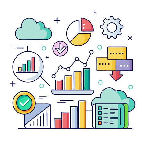 Cloud Computing And Data Analysis Concept With Graphs And Charts Premium Ai Generated Vector