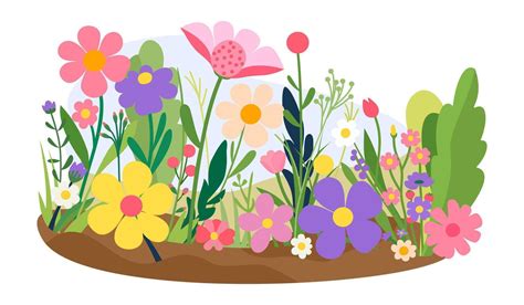 Floral Garden Composition Vector Art Icons And Graphics For Free Download