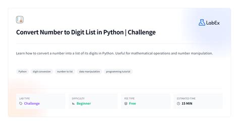 Convert Number To Digit List In Python Challenge Labex