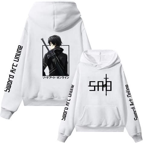 Anime Sao Sword Art Online Sudadera Con Capucha De Gran Tamaño Para